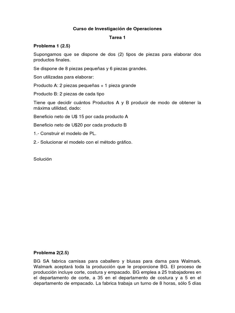 Tarea 1 IO | PDF