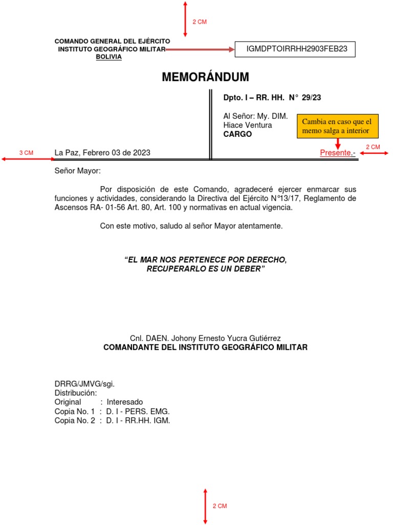 Modelo Memorandum | PDF