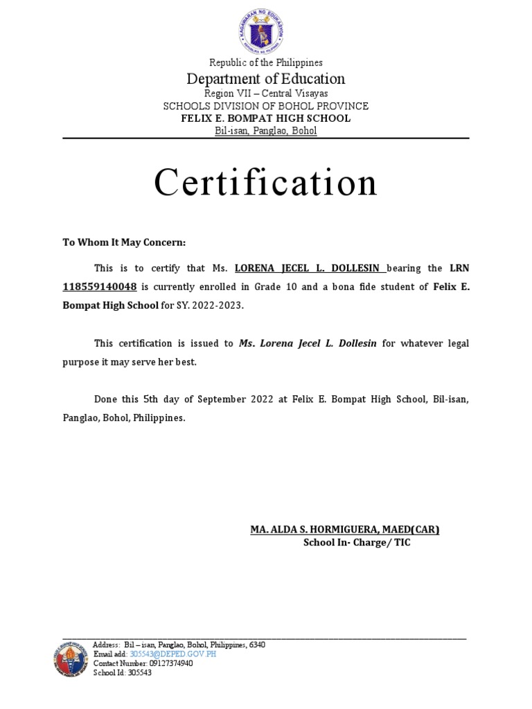 Certification For Employement | PDF | Learning | Behavior Modification