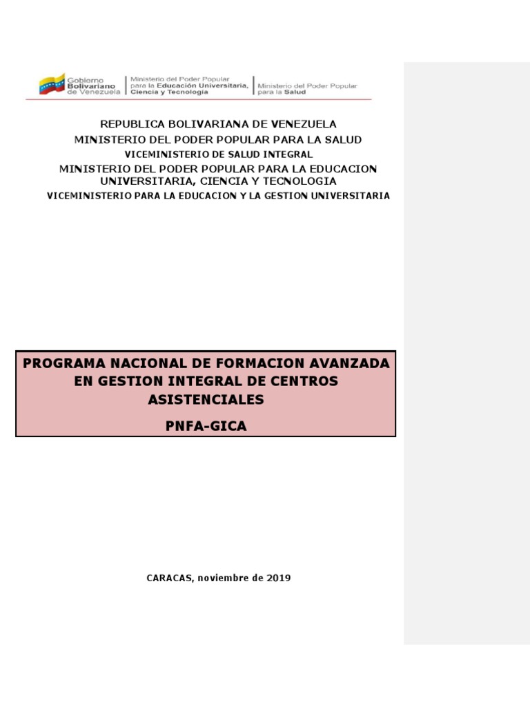 Pnfa Gica | PDF | Hospital | Gestión de recursos humanos