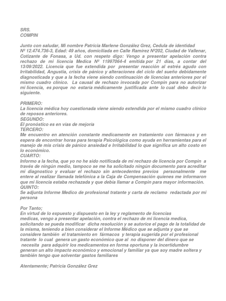 Carta Reclamo Compin PDF | PDF