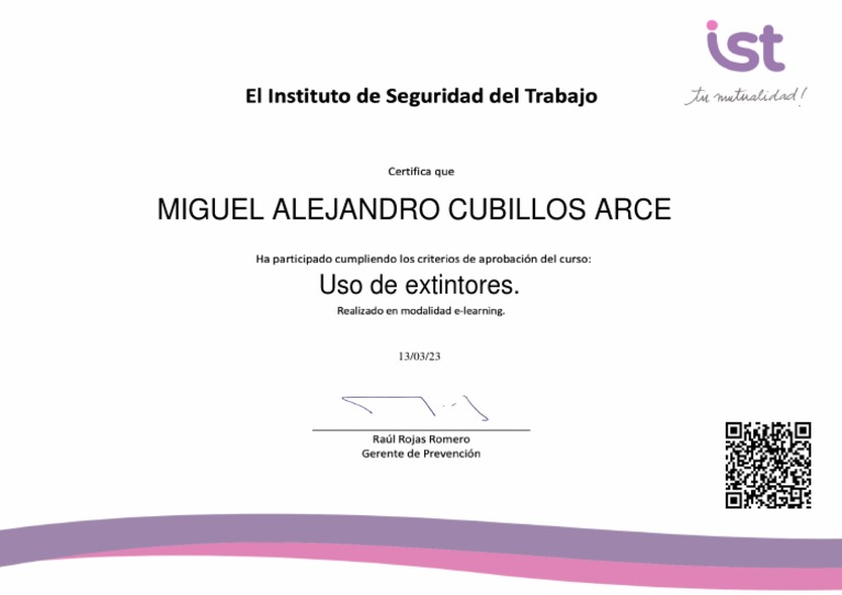 Certificado Uso de Extintores PDF | PDF | Science & Mathematics | Technology & Engineering