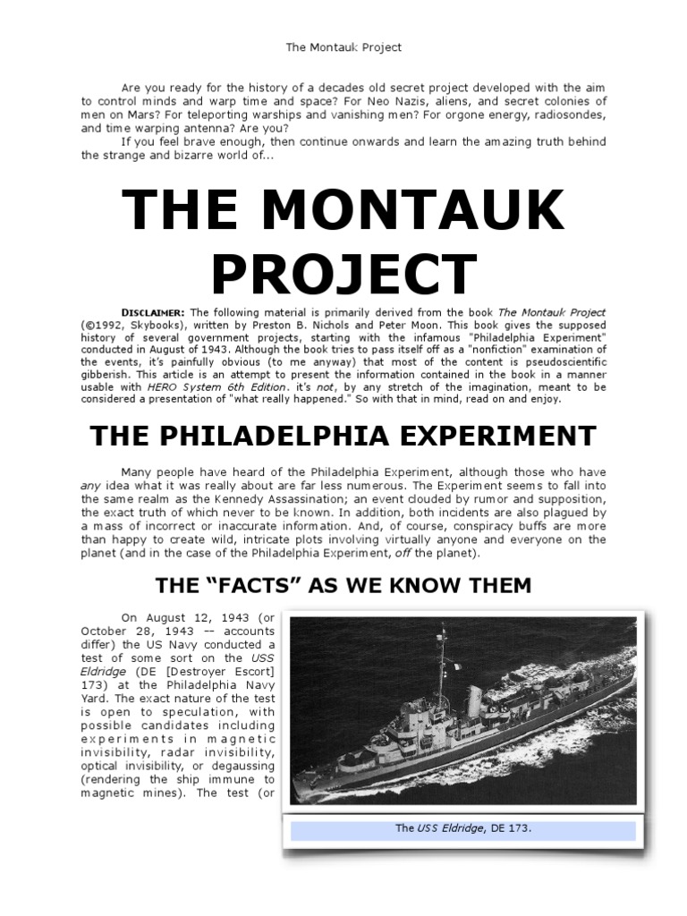 The Montauk Project | PDF | Radar | Science