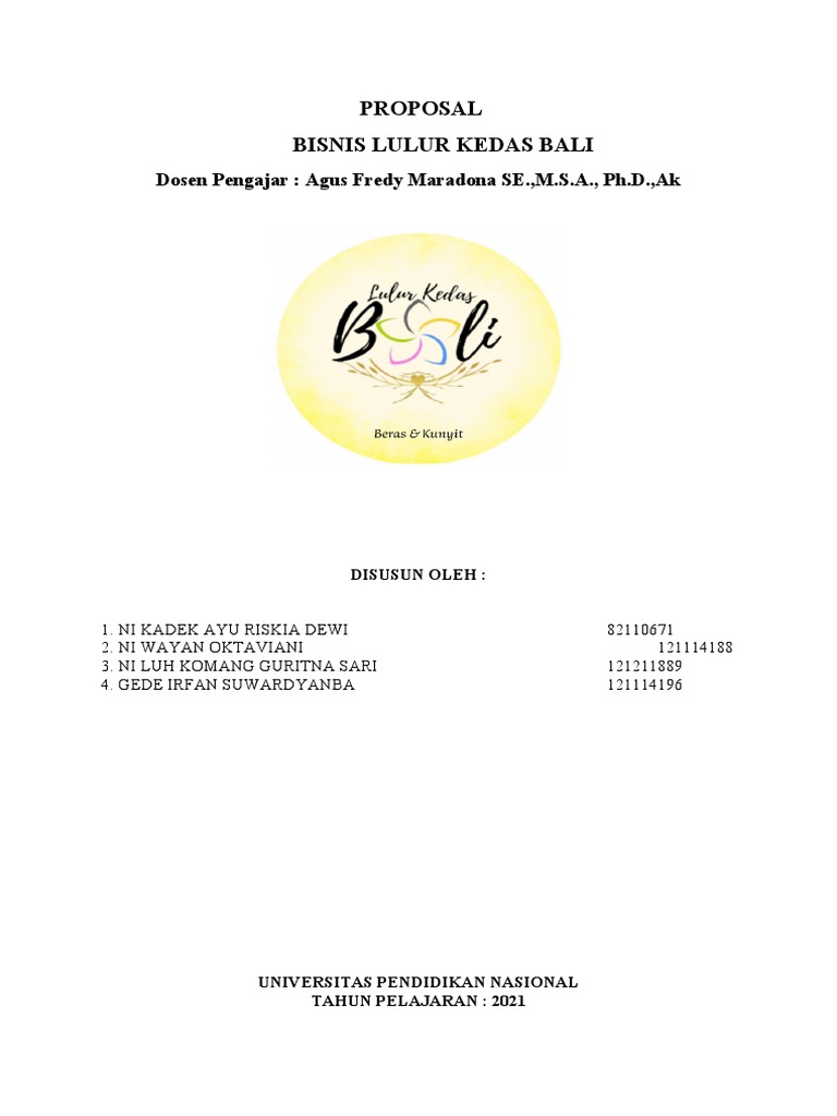 Proposal Ide Bisnis | PDF