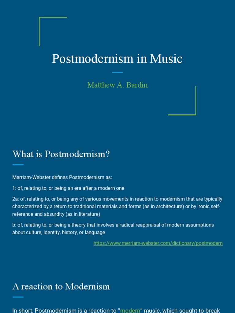 Postmodernism in Music | PDF | Classical Music | Musical Compositions