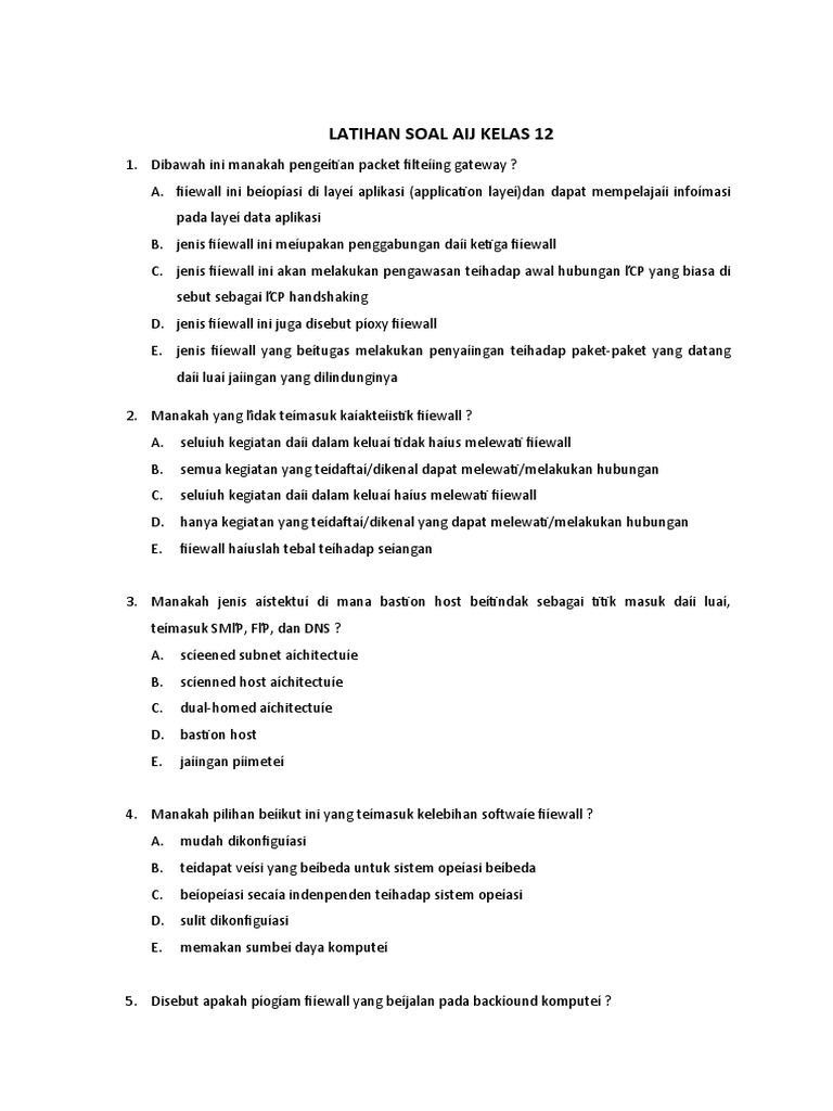 Latihan Soal Aij Kelas 12 | PDF