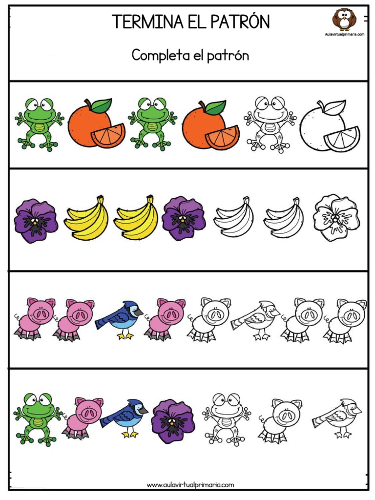 Hojas de Trabajo de Patrones para Preescolares - PDF PATRON | PDF