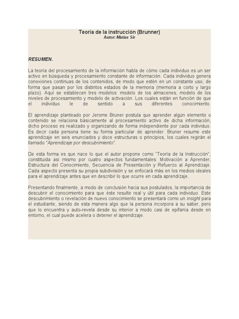 Teoría de La Instrucción | PDF | Aprendizaje | Plan de estudios