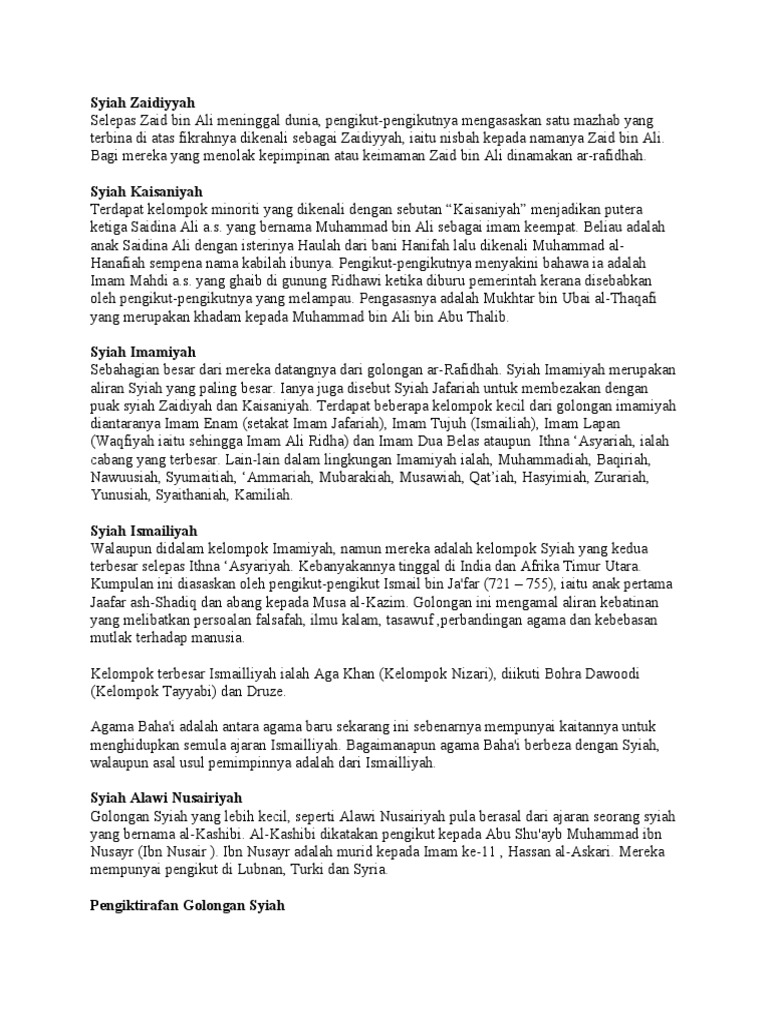 Syiah Zaidiyyah | PDF