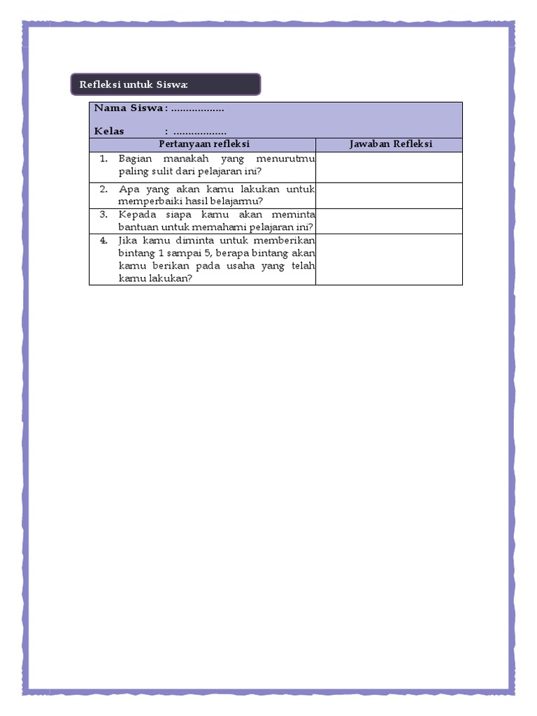 Refleksi Murid PDF | PDF