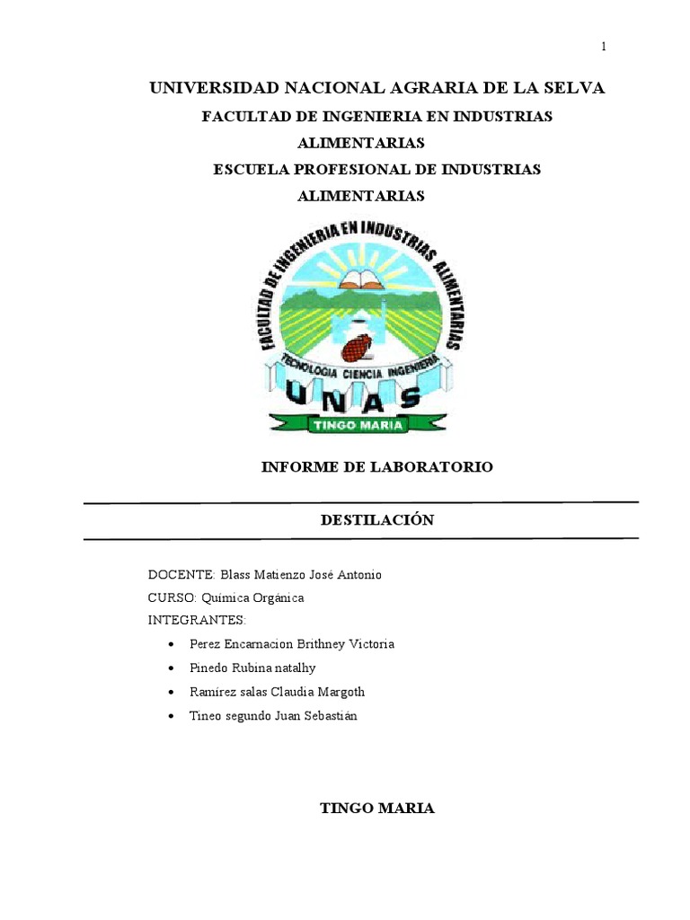 Informe de Laboratorio: Destilación de Ron | PDF | Destilación | Líquidos