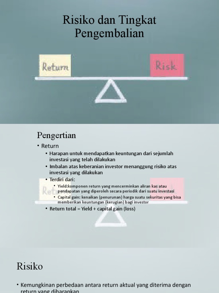 Risiko Dan Tingkat Pengembalian | PDF