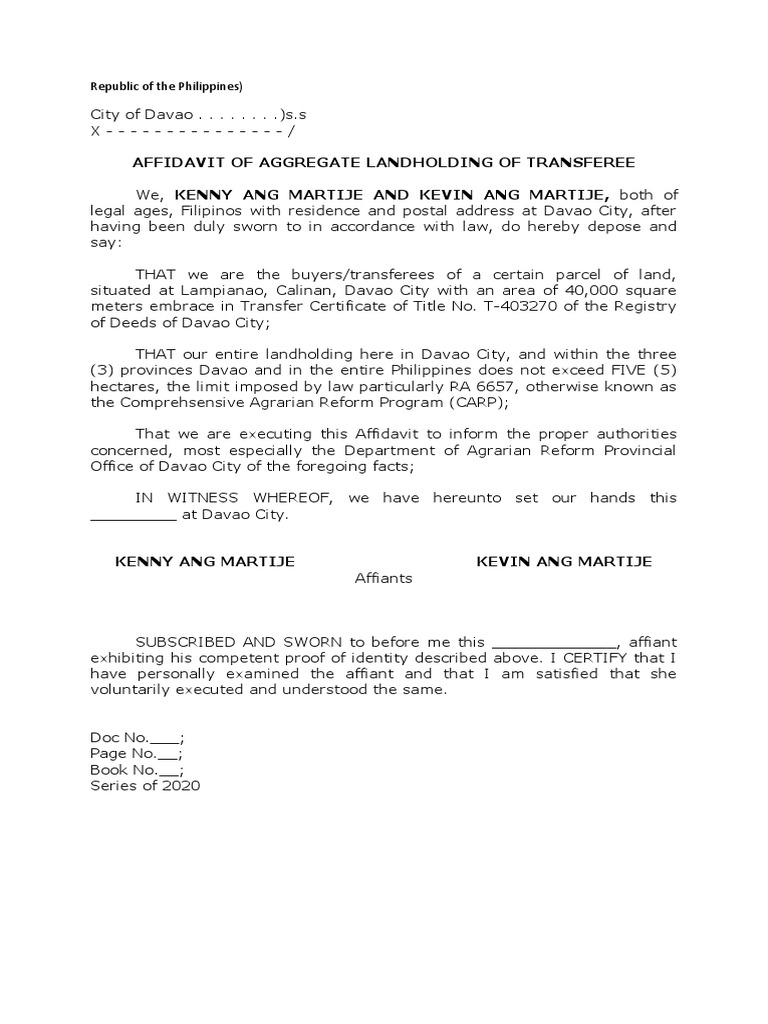 Affidavit Retention | PDF | Finance & Money Management
