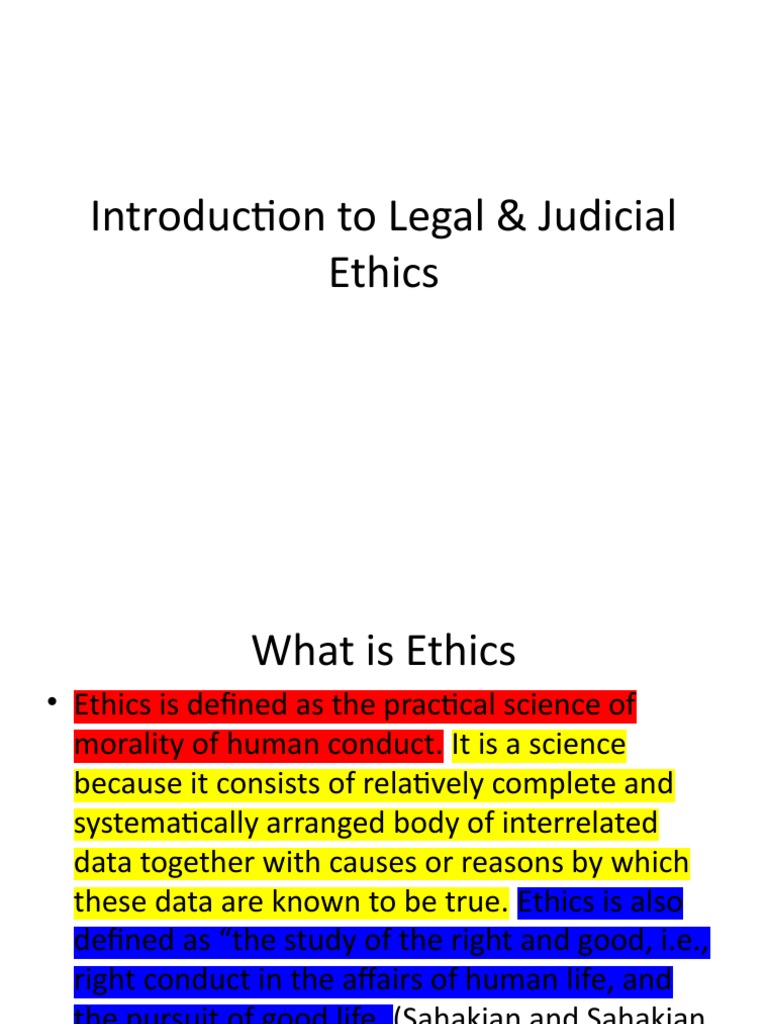 Introduction-to-Legal-Judicial-Ethics 1 | PDF | Lawyer | Barrister