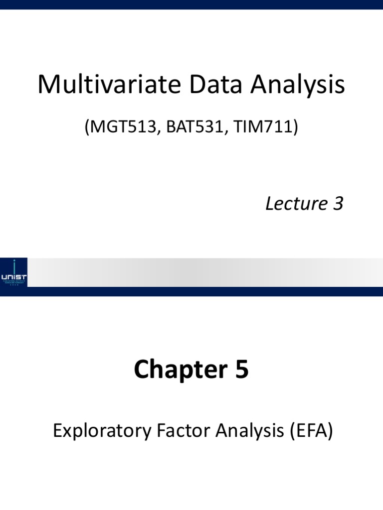 Multivariate Data Analysis - EFA | PDF | Factor Analysis | Principal ...