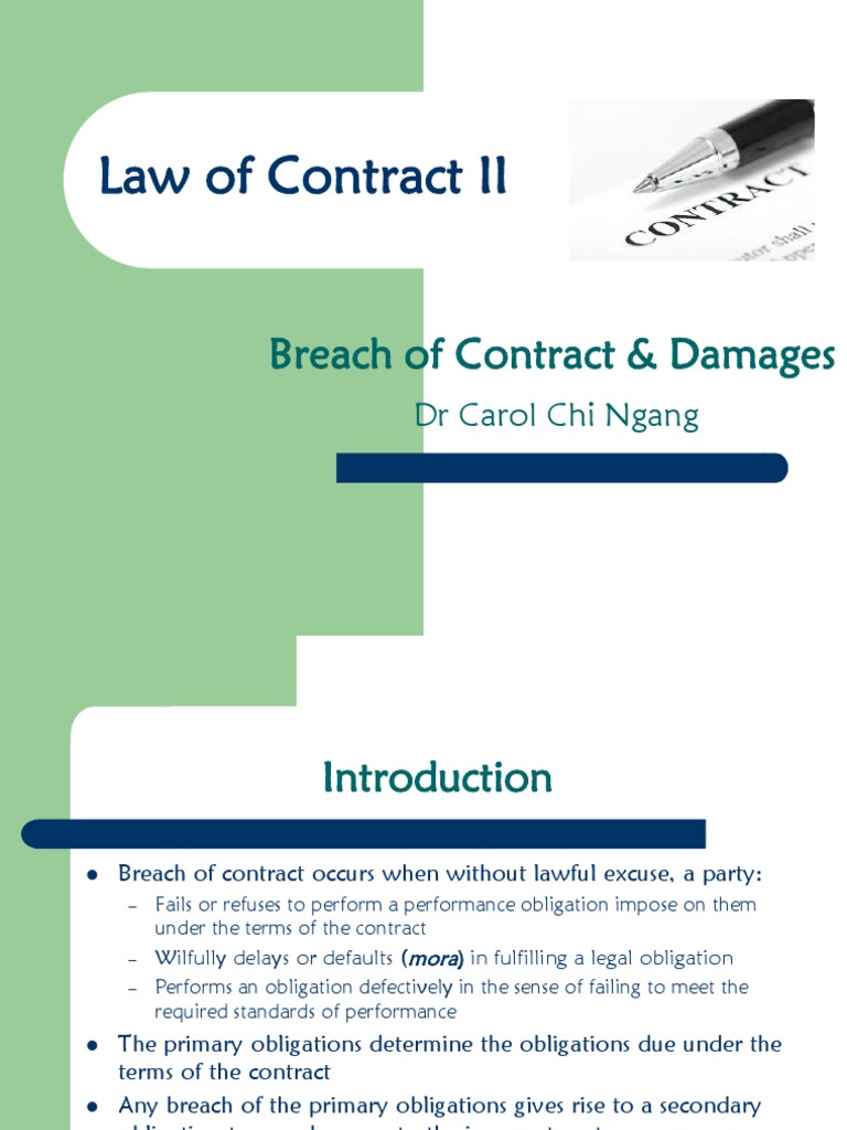 Unit Iii Breach of Contract Damages 1 PDF | PDF | Damages | Breach Of Contract