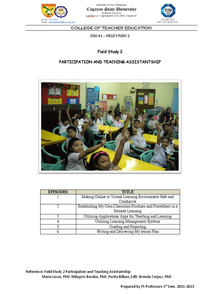 Learning Episodes 1 6 - FS2 | PDF | Educational Technology | Teachers