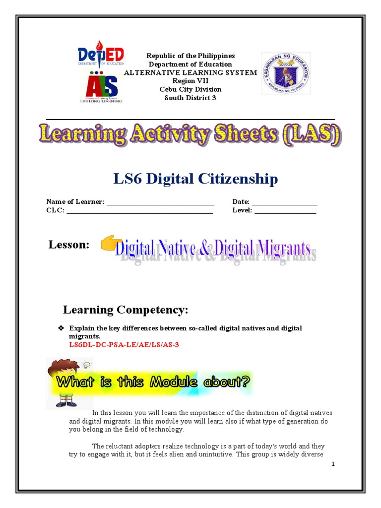 Week1 LS6 LAS Digital Natives | PDF | Communication | Computing