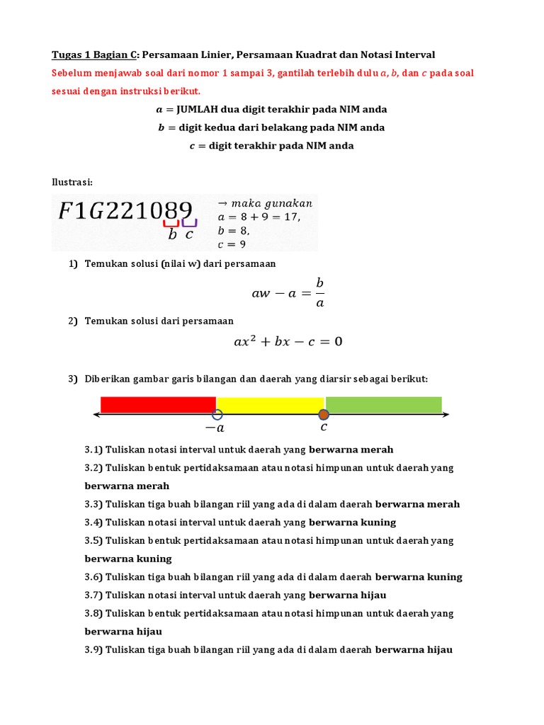 Tugas 1 C - Pers Linier Dan Kuadrat-Interval | PDF