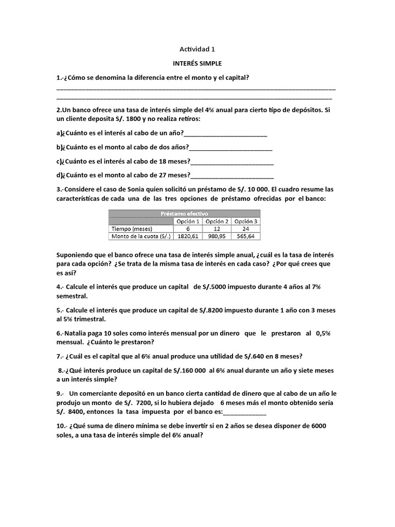 Interes Simple | PDF