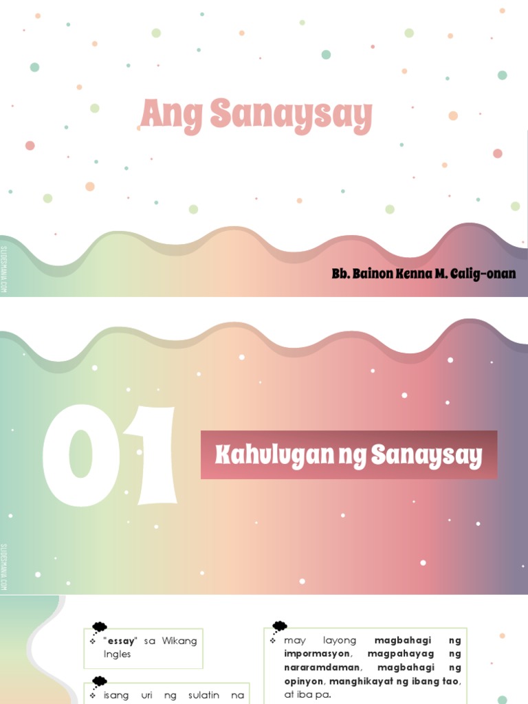 Yunit 1 Sanaysay PDF | PDF