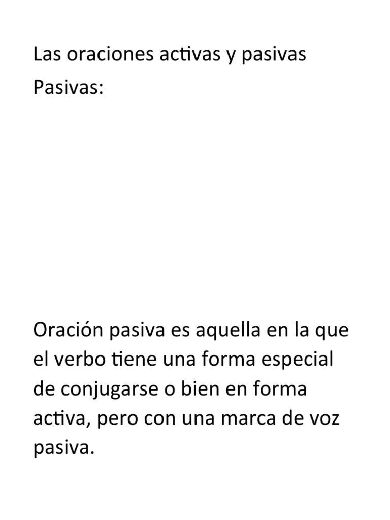 Oraciones Activas y Pasivas: Definición y Uso | PDF