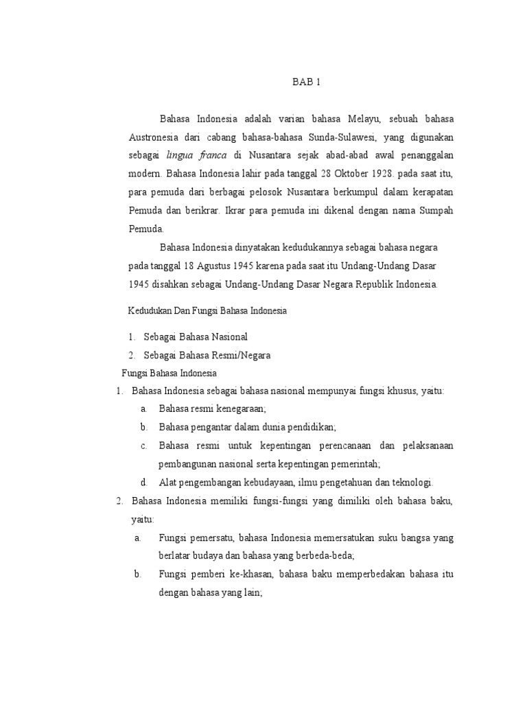 Bab 1 & 2 Bindo | PDF