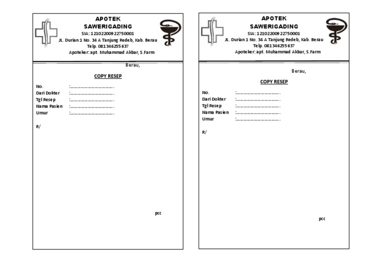 Copy Resep Apotek 1 | PDF