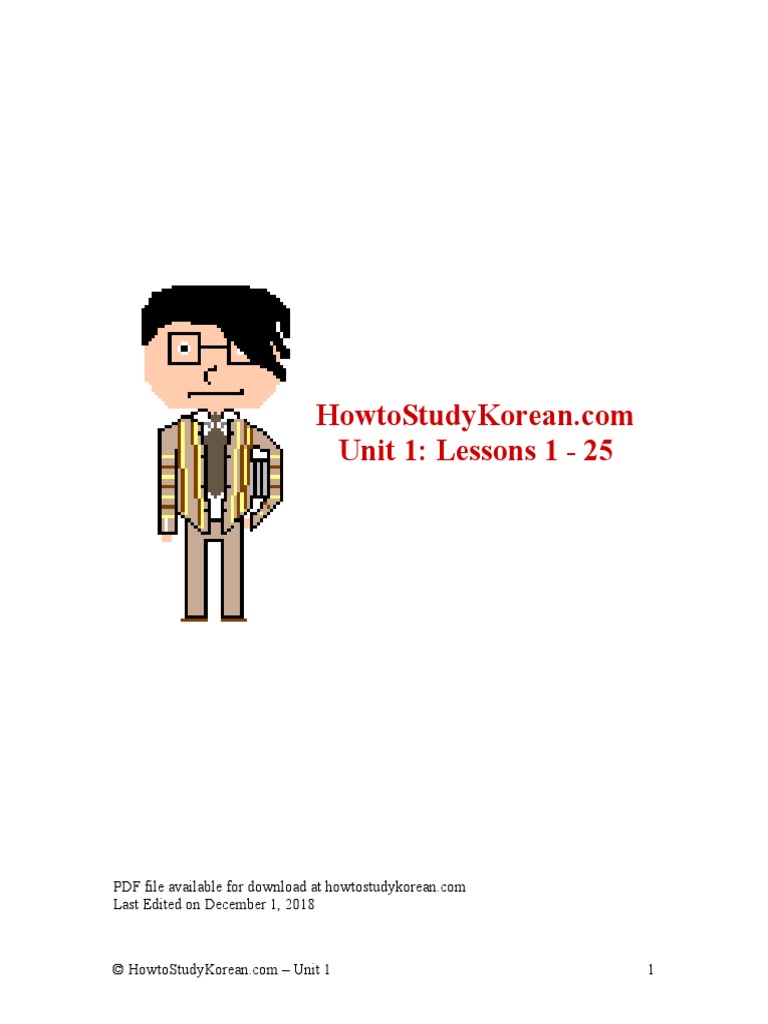 HowtoStudyKorean Unit 1 PDF | Download Free PDF | Verb | Grammatical ...