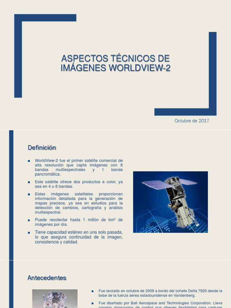 Aspct Tec WORLDVIEW-2 2 PDF | PDF | Satélite | Cartografía