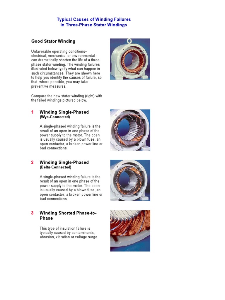 Typical Causes of Winding Failures | PDF | Electric Motor | Insulator ...