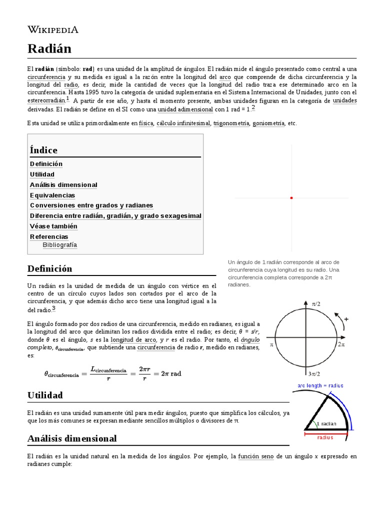 Radián | PDF | Trigonometría | Geometría Elemental