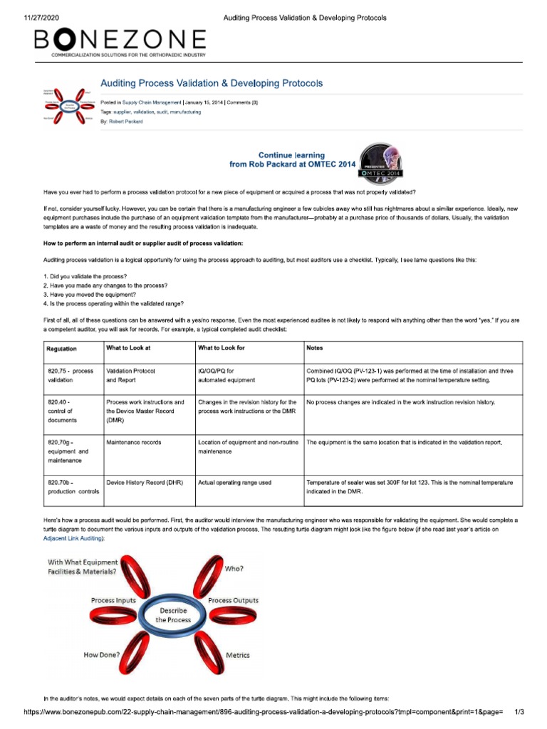 Rob Packard - Auditing Process Validation & Developing Protocols | PDF