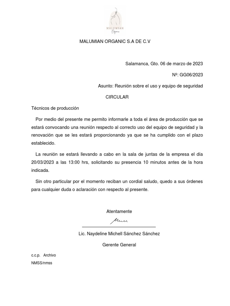 Carta Circular | PDF