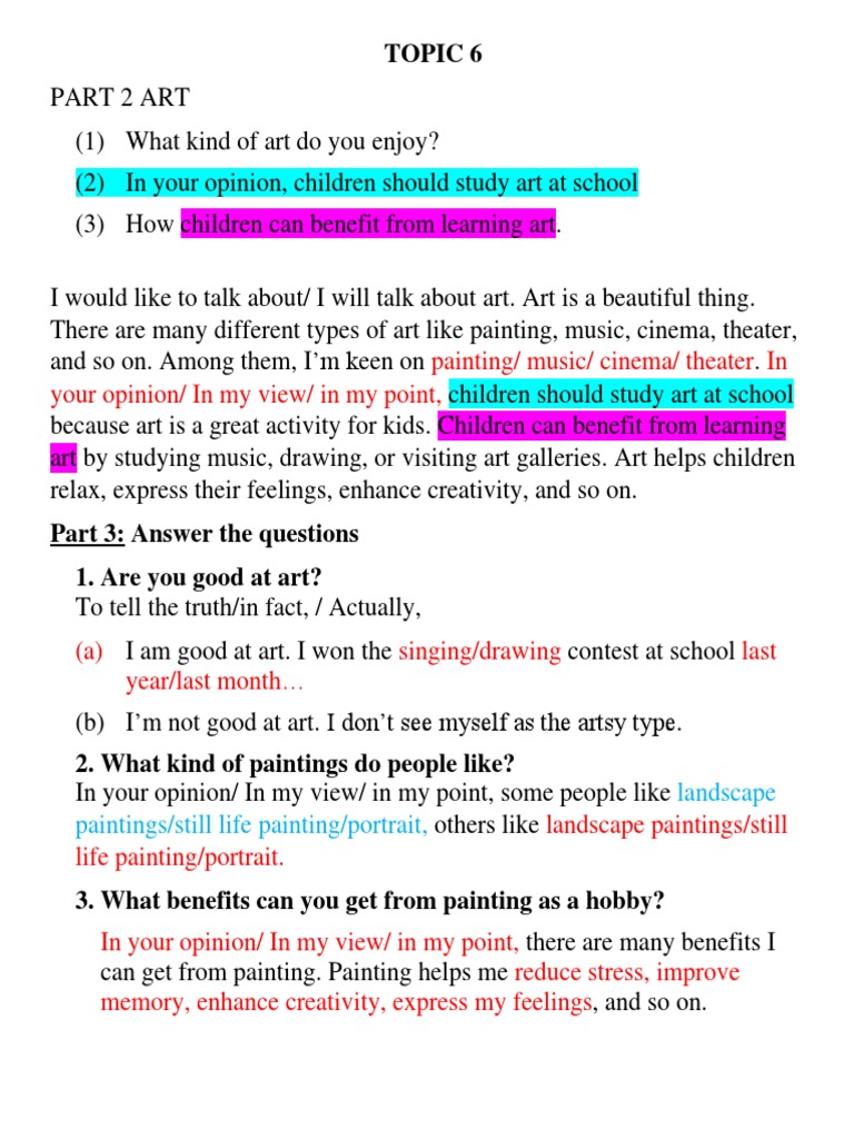 Benefits of Art Education for Children | PDF