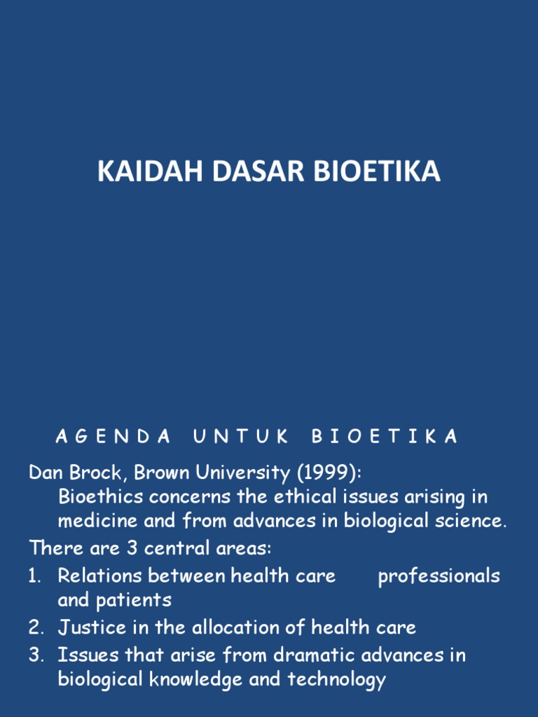 Dasar-Dasar Bioetika dan Penerapannya | PDF