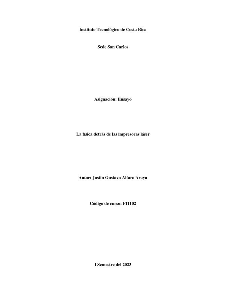 Ensayo Justin Alfaro 2022437427 PDF | PDF | Electrón | Láser