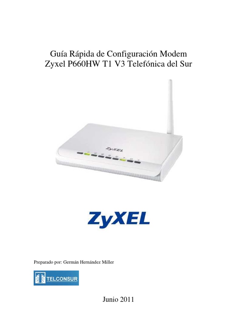 Configuración del Modem Zyxel P660HW T1 V3 | PDF | Dirección IP | LAN ...