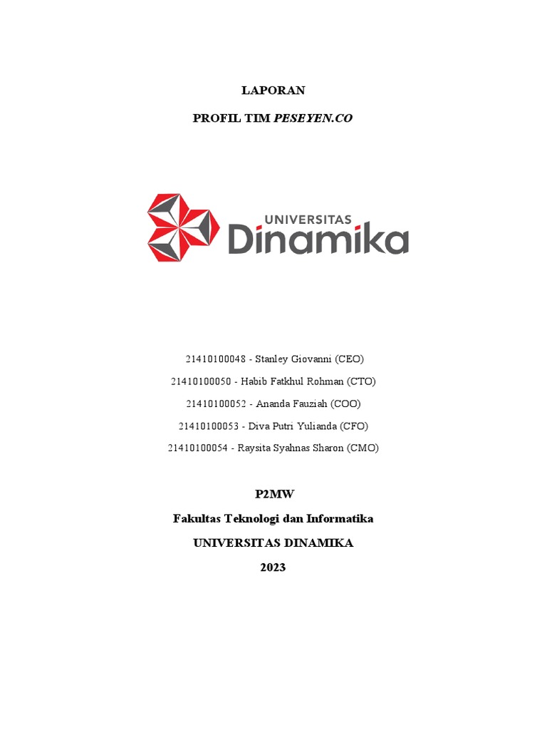 Profil Tim Pesyen.co 2023 | PDF