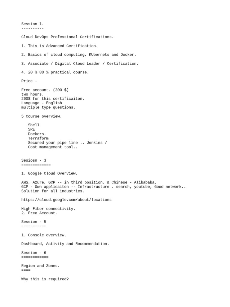 GCP Certification - Preparation - Notes | PDF