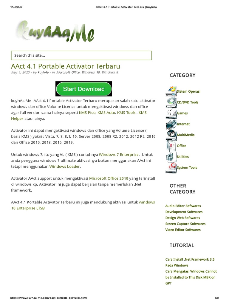 AAct 4.1 Portable Activator Terbaru - Kuyhaa | PDF