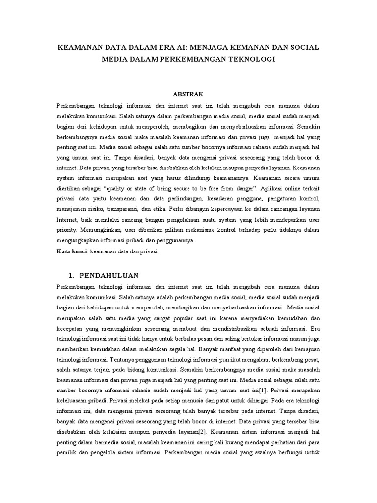 ARTIKEL AI (Keamanan Data) | PDF