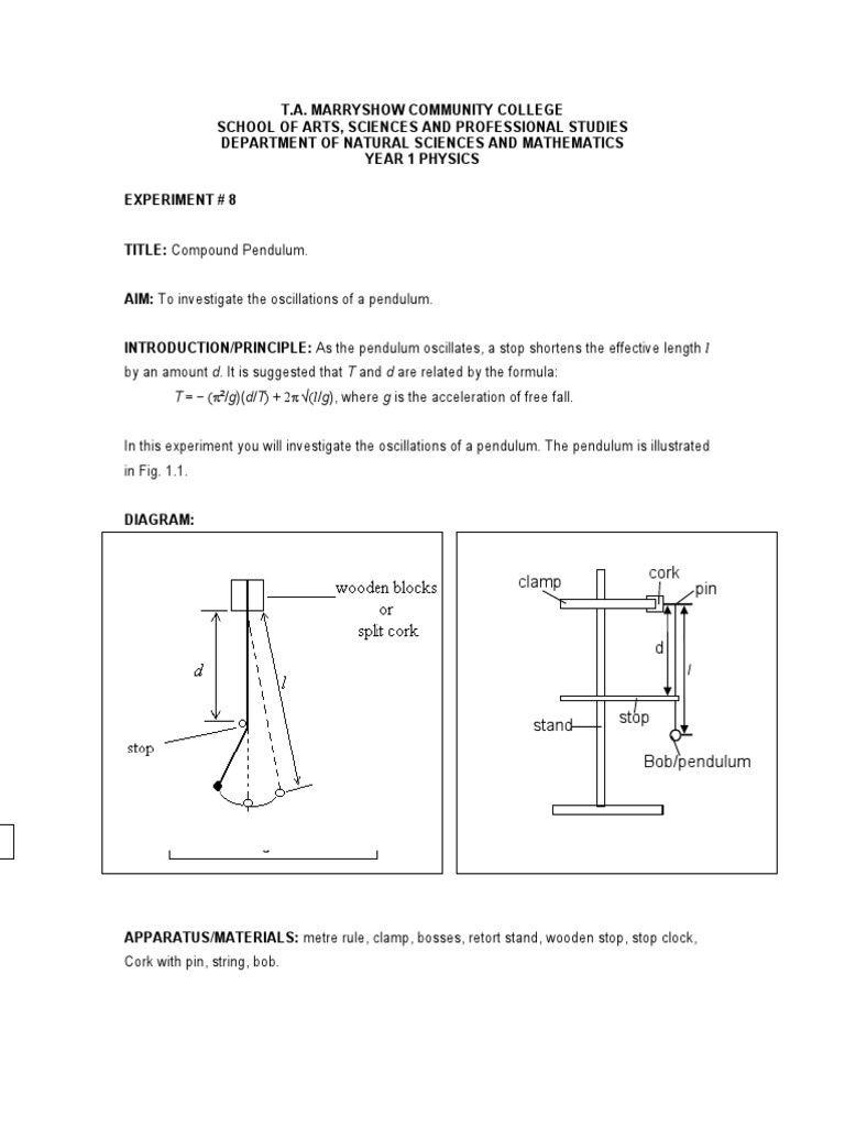 08 - Compound Pendulum | PDF | Pendulum | Oscillation