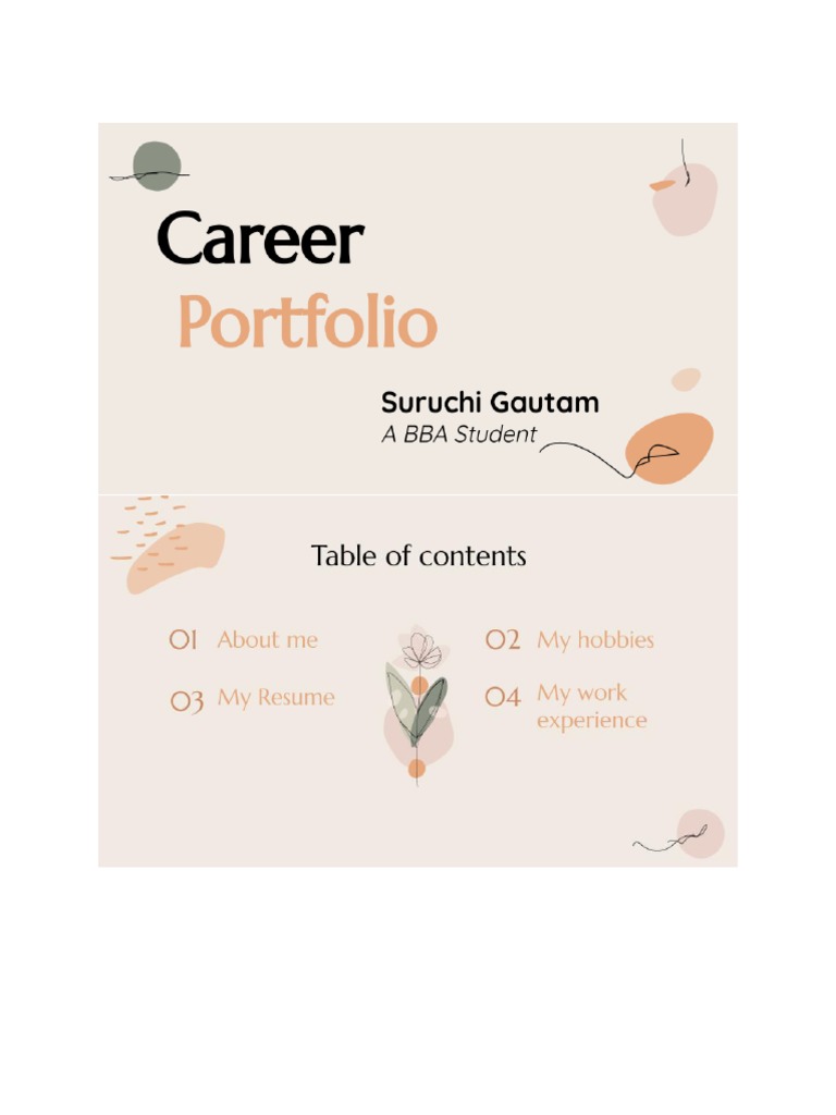 Career Portfolio-Suruchi | PDF | Internship | Job Hunting