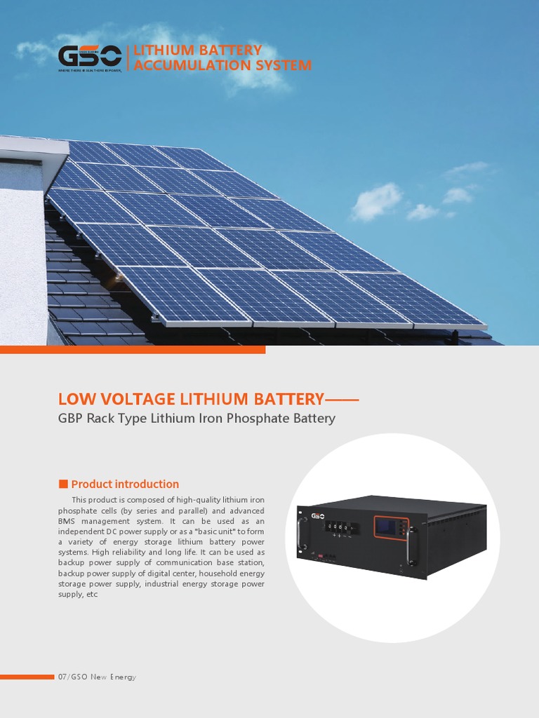 GSO 48V Lithium Battery Systems | PDF | Power Supply | Lithium Ion Battery
