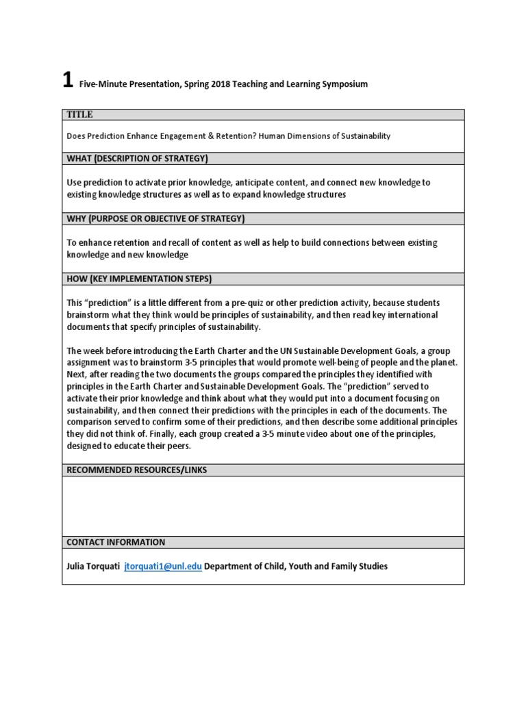 All Spreed 5 Minute Presentation Handouts PDF | PDF | Course Evaluation ...