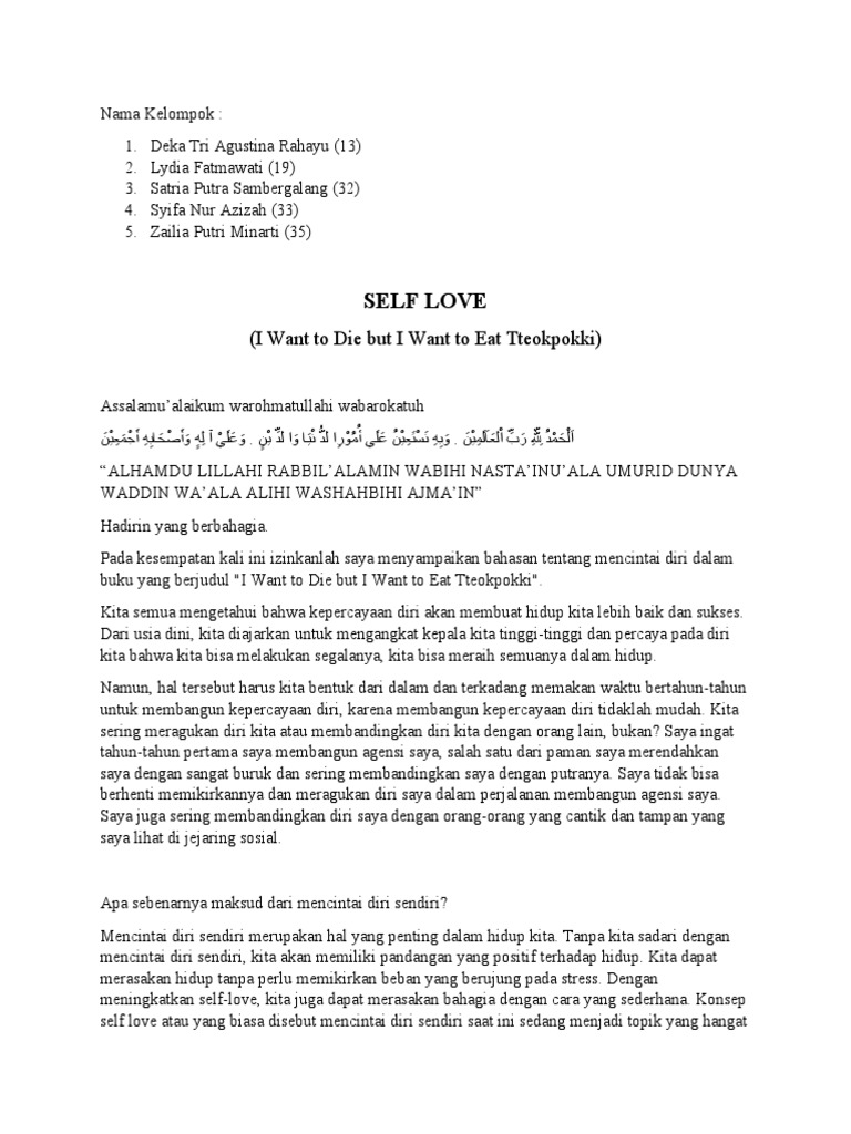 Ceramah B.indo Self Love | PDF