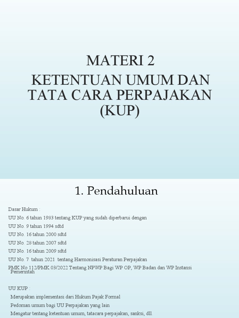 Materi II KUP Kirim - 2023 | PDF