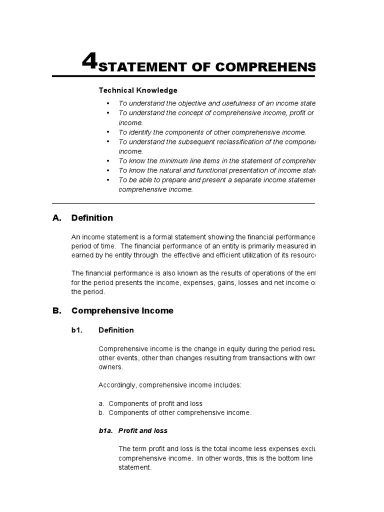 Comprehensive Income Statement Guide | PDF | Income Statement | Income