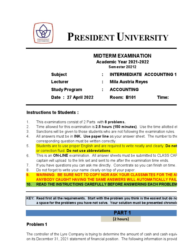 Intermediate Accounting 1 | PDF | Debits And Credits | Balance Sheet